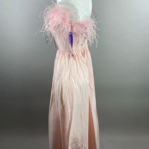 Roberta Bridal | Dresses | Vtg 8s Roberta Pastel Pink Strapless Marabou ...